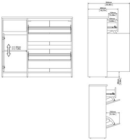 Výklopný botník v dekoru dubu v přírodní barvě 109x93x32 cm Naia – Tvilum