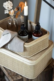 IB LAURSEN Úložný box Loose Lid Oblong Bamboo větší, přírodní barva, dřevo