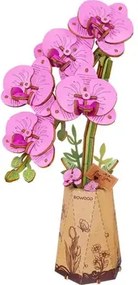RoboTime 3D dřevěná skládačka Fialová orchidej