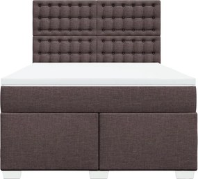 Box spring postel s matrací tmavě hnědá 140x200 cm textil 3292828