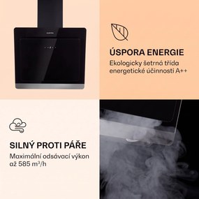 Klarstein Aurora 60 Smart, digestoř, 60 cm, komínová, 585 m³/h, LED podsvícení, A++, bílá