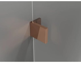 Mexen Lunar-B, výklopný sprchový kout levý 80 x 80 cm, 8mm čiré sklo, profil růžové zlato, 832-080-080-60-00-L
