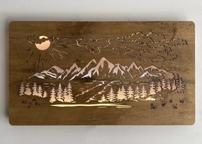 Li-Go "Hory" světelný obraz 230V 80x45 cm provedení povrchu: dub světlý