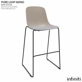 Barová židle Pure Loop Mono Barva kovové konstrukce: Matt black 31, Barva sedáku a opěradla z recyklovaného plastu: Sand IS514