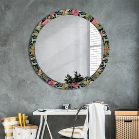 Kulaté dekorativní zrcadlo na zeď Hibiscus flowers fi 100 cm
