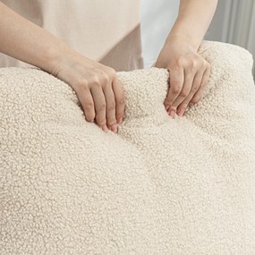 HOMCOM Rozkládací křeslo, relaxační křeslo s fleecovým potahem, nastavitelná opěrka zad, čalouněné křeslo, ocel, béžová