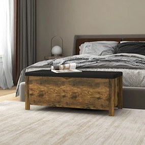 Úložný box s poduškou kouřový dub 105x40x45cm kompozitní dřevo 326776