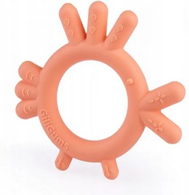 GiliGums Dětské silikonové kousátko Chicken Teether, 3m+, meruňková, 1 ks