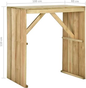 Barový stůl 100 x 60 x 110 cm impregnovaná borovice 318416