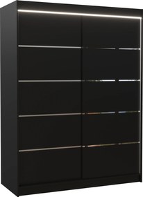 ADRK Furniture Posuvná skříň s LED osvětlením LUFT 150 SW-LUF-B-150+L-V140