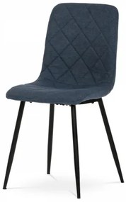 Jídelní židle modrá látka nohy černý kov CT-283 BLUE2