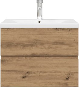 Umyvadlová skříňka s vestavěným umyvadlem a baterie dub artisan 3328932