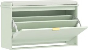 HOMCOM botník s polstrovaným sedákem a skládacím zásuvkovým prostorem do chodby, ložnice, 80 x 26 x 47,5 cm, zelený