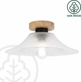 Stropní svítidlo JULL WOOD 1xE27/15W/230V dub/čirá pr. 34 cm