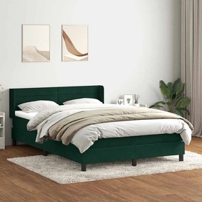 Box spring postel s matrací tmavě zelená 160x220 cm samet 3318246