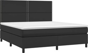 Box spring postel s matrací černá 180x200 cm umělá kůže 3142797