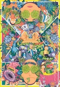 CLEMENTONI Puzzle Rick  Morty: Psychedelická koláž / 1000 dílků / od 1