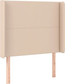 Box spring postel matrace a LED cappuccino 100x200cm umělá kůže 3139252