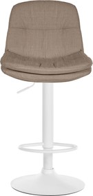 Barová židle Laurel látka bílá konstrukce – taupe