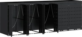 Úložný box na 5 popelnic Černá 340 x 77,5 x 121,5 cm 3394741