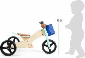 Small Foot Dřevěné odrážedlo Trike 2 v 1 tyrkysová / od 12 měsíců