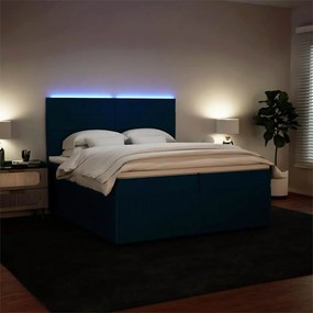 Box spring postel s matrací modrá 200 x 200 cm samet 3294734