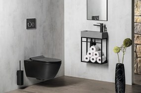 GSI, PURA závěsná WC mísa, Swirlflush, 55x36 cm, černá dual-mat, 881526