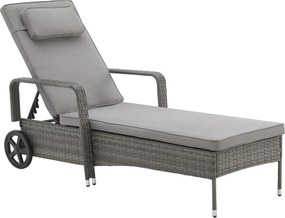Polohovatelné ratanové lehátko BestBerg BBRF-1142G / šedá