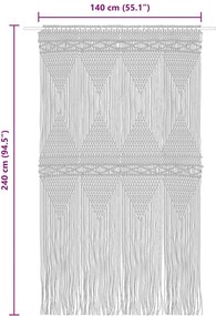 Macramé závěs 140 x 240 cm bavlna 323978