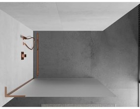 Mexen Kioto L, sprchová zástěna Walk-In 100 x 200 cm, 8mm sklo námraza, měděný matný profil, 800-100-103-65-30