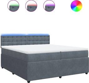 Box spring postel s matrací tmavě šedá 200x200 cm samet 3290143