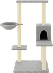 Škrabadlo pro kočky se sisalovými sloupky světle šedé 95 cm 172074