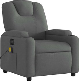 Elektrické masážní polohovací křeslo tmavě šedé textil 3204357