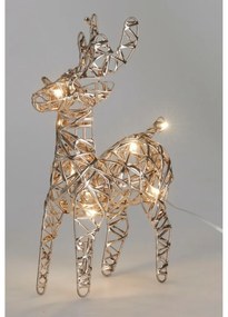 Vánoční svítící sob Champagne, 21 x 14 cm, 30 micro LED, na baterie, 14 cm