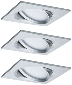 Paulmann 93680 LED Nova Plus Coin, hliníková zápustná bodovka 3x6.8W 2700K stmívatelná 8,4x8.4 cm