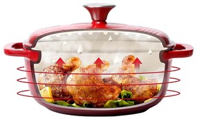 Smaltovaný litinový hrnec s poklicí 5,7 L, červený