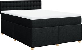 Box spring postel s matrací černá 140x200 cm textil 3286719