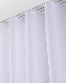 Záclona na řasící pásce Wave barva bílá látka poloprůhledná, pletený vzor, vzorované