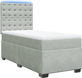 Box spring postel s matrací světle šedá 100x200 cm samet 3293146