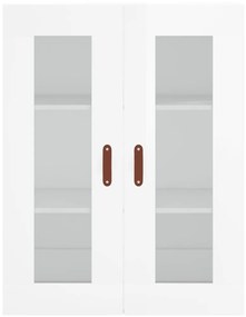 Skříň highboard lesklá bílá 69,5 x 34 x 180 cm kompozitní dřevo,  3198571