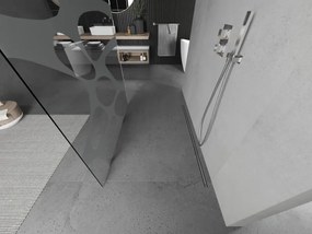 Mexen Kioto, průchozí sprchová zástěna 110 x 200 cm, 8mm sklo čiré/bílý vzor, 2x chromová stabilizační rozpěra, 800-110-002-01-97