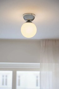 Bílé/v leskle stříbrné barvě stropní svítidlo z opálového skla ø 15 cm Leah – Jotex