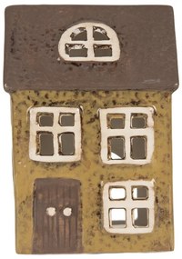 Zelený keramický domek na čajovou svíčku Lamont - 10*7*14 cm