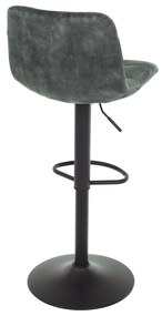 Barová židle AUB-711 GRN4 sametová látka zelená, kov černý lak mat