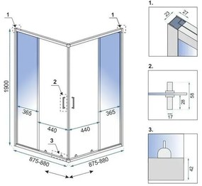 Čtvercový sprchový kout REA CITY 90x90 černý/transparent + vanička Savoy černá