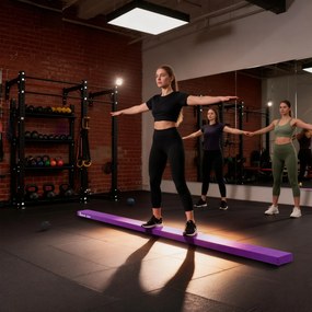 HOMCOM kladina 210 cm skládací pro vnitřní i venkovní použití, kladina do 120 kg, fialová, ideální pro gymnastiku a trénink