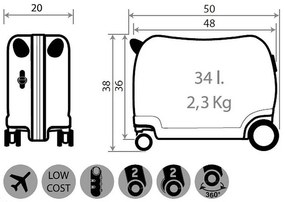 JOUMMABAGS Dětský kufřík Ledové Království Magic Sparkle MAXI ABS plast, 50x38x20 cm, objem 34 l