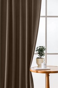Hnědý zatemňovací závěs VELVET 140x270 cm Zavěšení: Řasící páska