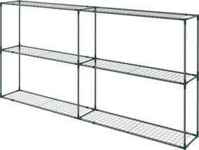 Stojan na rostliny Outsunny, květinový regál se 3 patry, stojan na rostliny, květinový stojan pro zahradu, balkon, ocel, tmavě zelený, 222 x 30 x 114