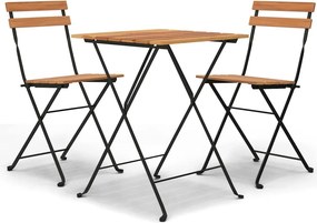3dílný skládací bistro set masivní teakové dřevo a ocel 319977